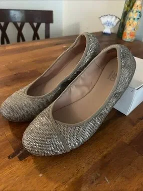 Easy Spirit 360 | Shoes | Easy Spirit 36 Silver Glitter Slipon Ballet ...
